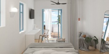 Roupas de cama premium, frigobar (abastecido com alguns itens grátis)