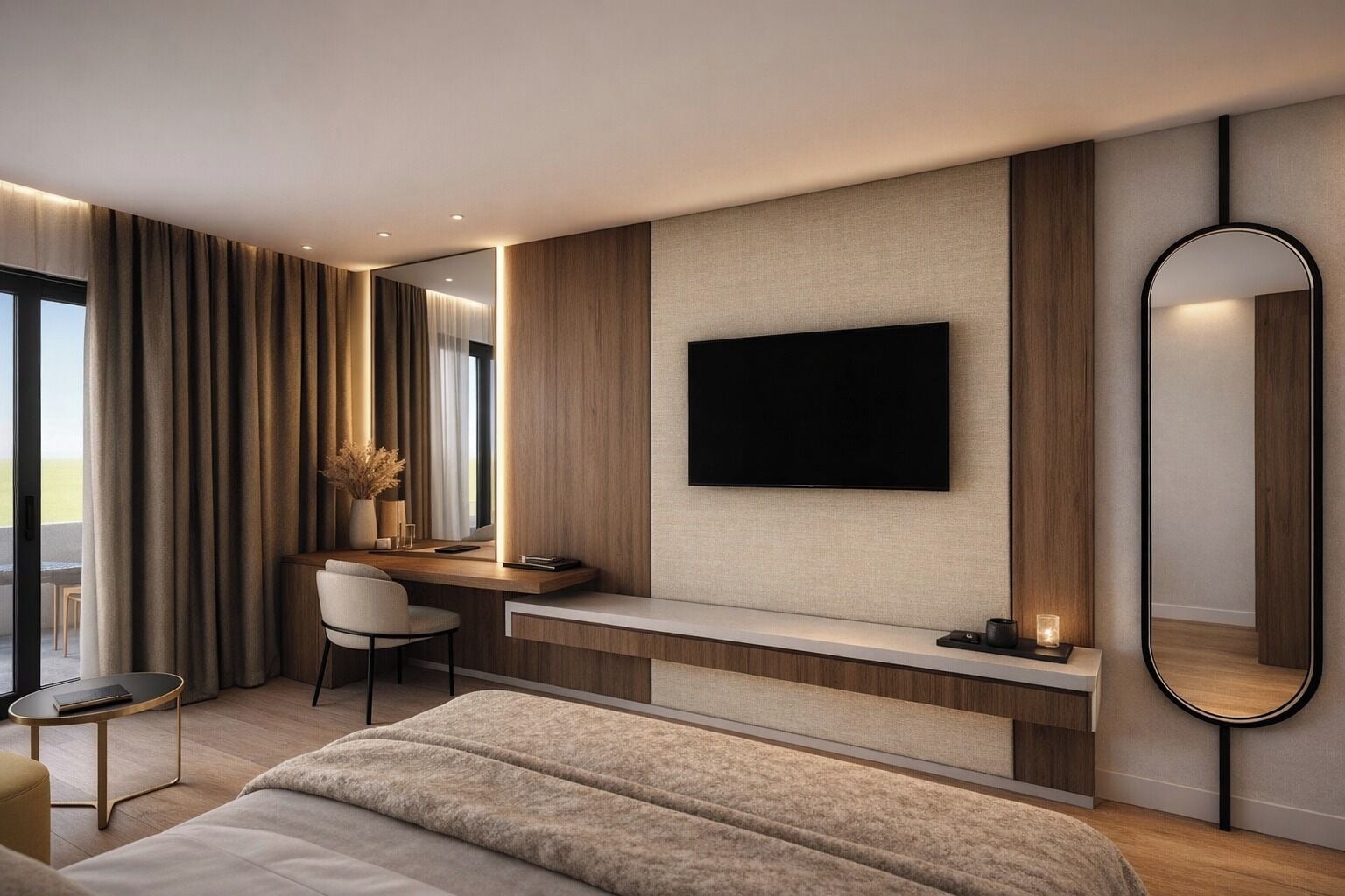 Quarto Superior, varanda, vista para o mar | Roupa de alta qualidade, secretária 