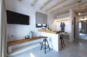 Apartamento, vista para o mar (Aelia 2) | 1 quarto, cortinas blackout, quartos à prova de som