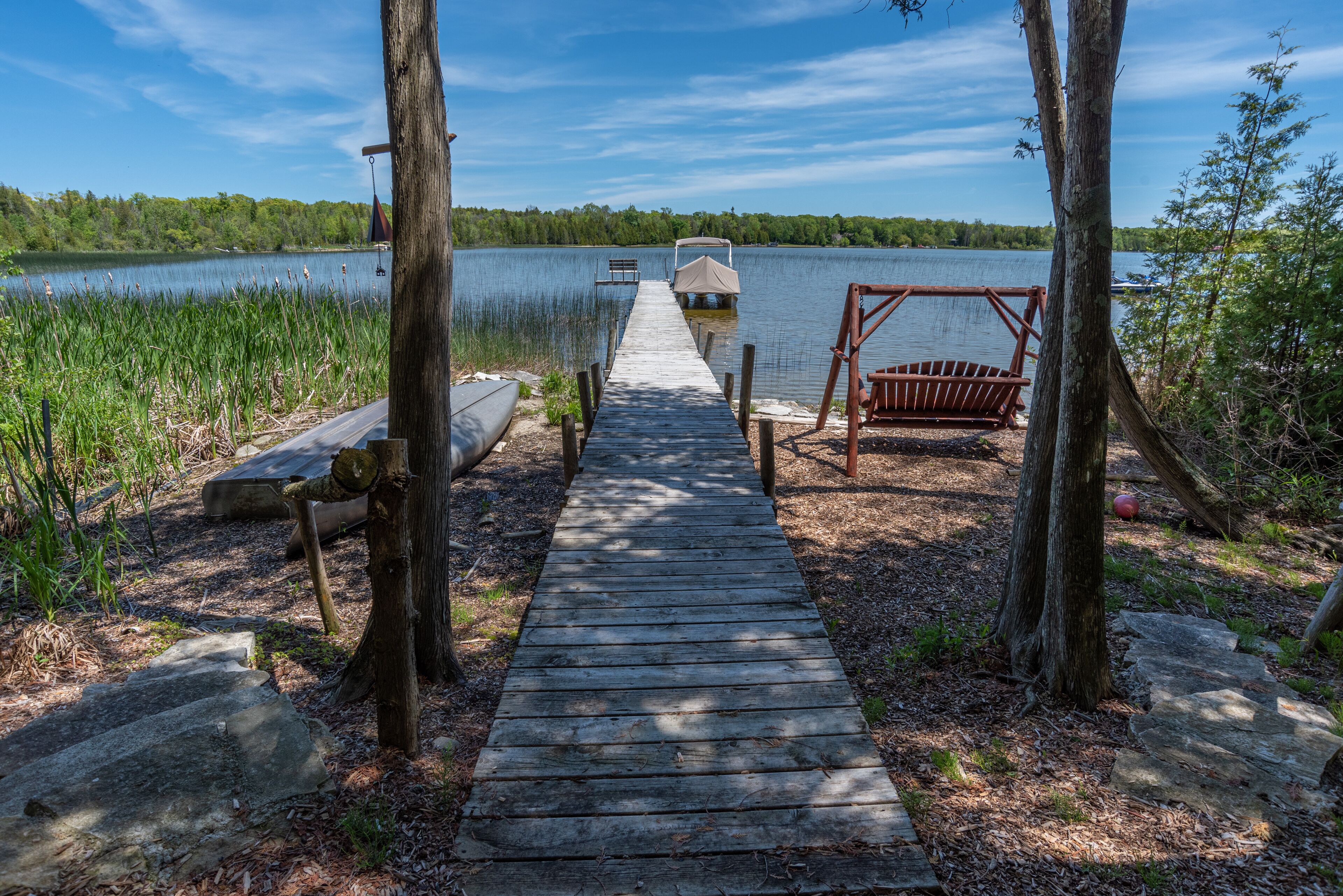 Newer Log Home on Clarks Lake with Dock and Boats - Door County | Vrbo