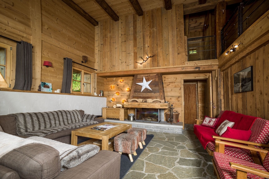 Grand Chalet Luxe Skis Aux Pieds Avec Spa + Vue Exceptionnelle Sur Le Mont Blanc - Les Gets