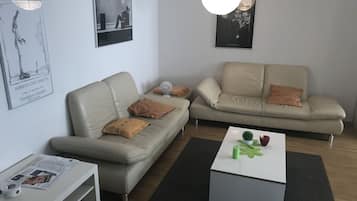 Apartamento | Sala de estar | Televisor de ecrã plano de 1 polegadas com canais via satélite