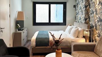 Suíte júnior | 1 quarto, roupas de cama de algodão egípcio, roupas de cama premium