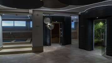 Sauna, banheira de hidromassagem, banho turco, massagens