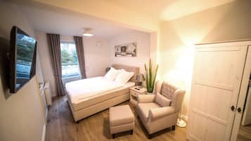 Apartamento, 1 quarto, terraço | 1 quarto, roupa de alta qualidade, camas de colchão pillowtop