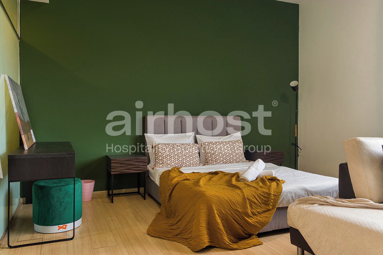 Apartamento Comfort, 1 cama queen-size, não fumadores, Vista para a cidade (A) | 1 quarto, com decoração personalizada, com mobília individualizada 