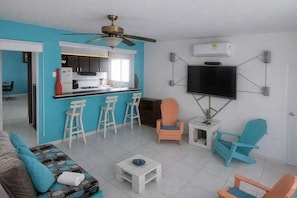 Apartamento Económico, várias camas, não fumadores, cozinha | Sala | Televisor LED de 29 polegadas com canais por cabo, televisor
