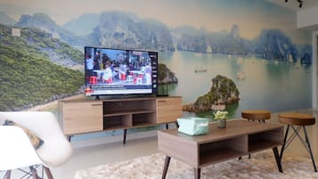 Apartamento, 1 quarto, não fumadores | Sala de estar | TV de ecrã plano