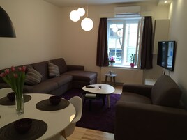 Apartamento exclusivo, vista para a cidade (Purple) | Vista do quarto