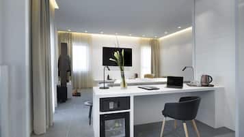 1 quarto, roupa de alta qualidade, edredões de penas, minibar