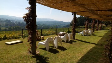 Terraço com espreguiçadeiras