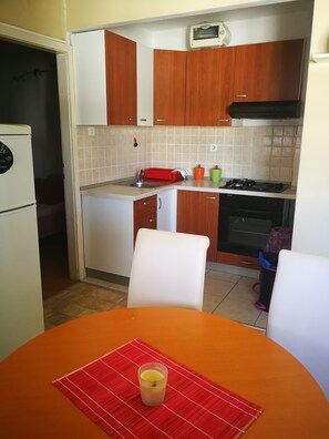 Apartamento família, várias camas | Cozinha privada | Geladeira, cooktop, talheres/pratos/utensílios de cozinha