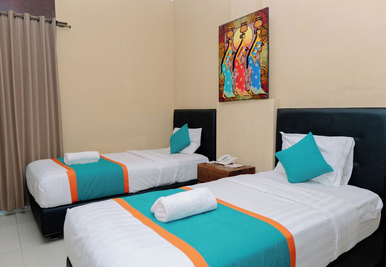 Quarto Twin Deluxe | Secretária, Wi-fi grátis, roupa de cama fornecida 