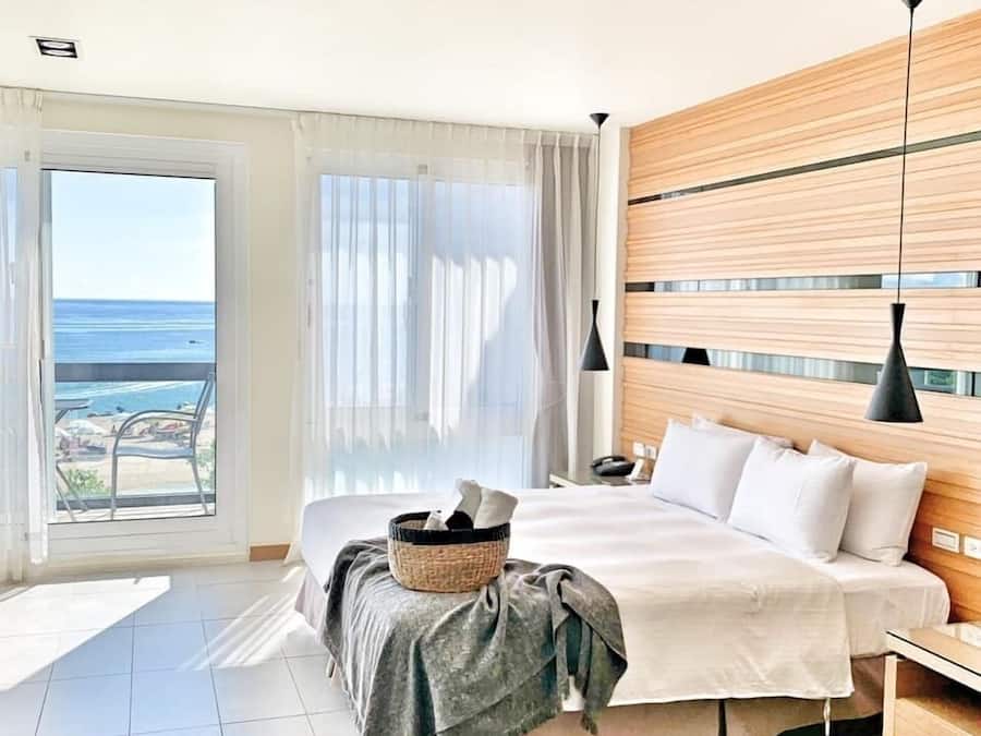 Quarto Duplo Nobre, vista para o oceano | Cortinas/cortinados opacos, berços/camas para crianças