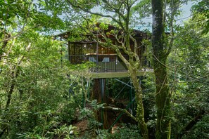 Casa na Árvore Panorâmica, vista para o jardim | Roupa de alta qualidade, edredões de penas 