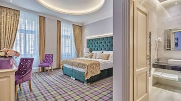 Quarto Duplo de Luxo, 1 cama king-size, vista para o rio | 1 quarto, roupa de alta qualidade, camas de colchão pillowtop, minibar