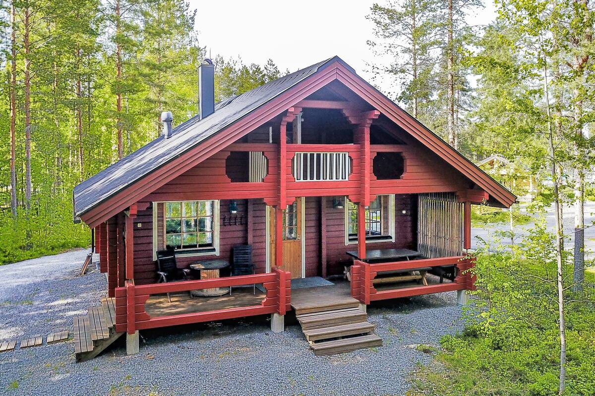 Casa de campo família, 3 quartos, sauna seca, ao lado do lago