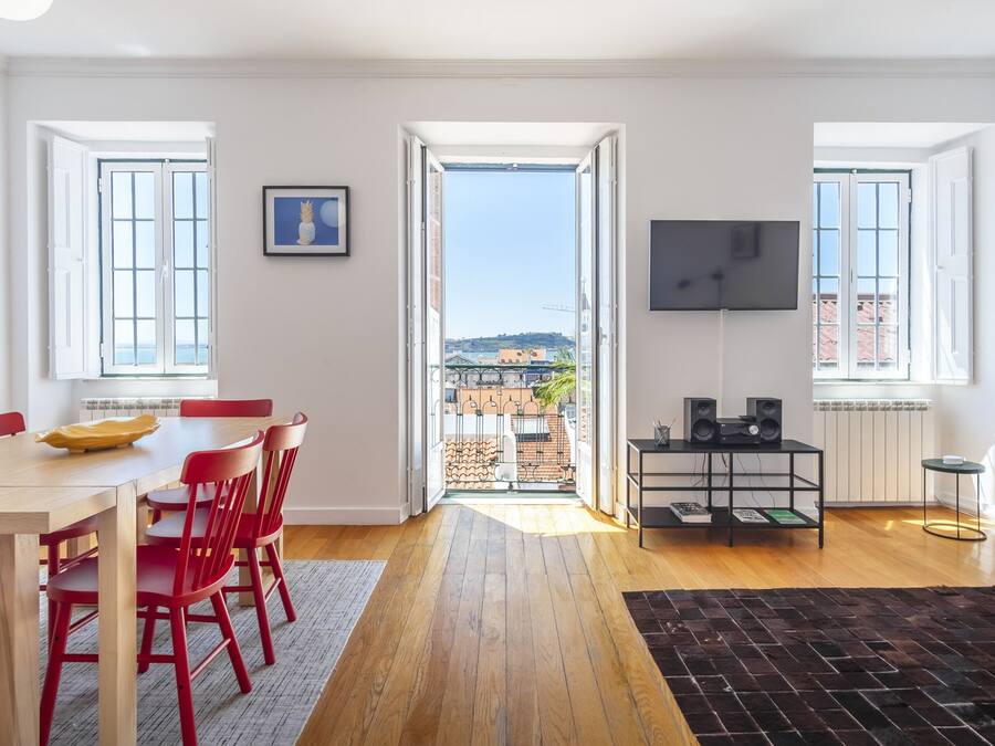 Apartamento, 2 quartos, terraço, Vista para a cidade | Lençóis de algodão egípcio, roupa de alta qualidade, cofre no quarto