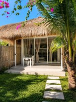 Vila luxo, vista para o jardim | 1 quarto, roupas de cama de algodão egípcio, roupas de cama premium