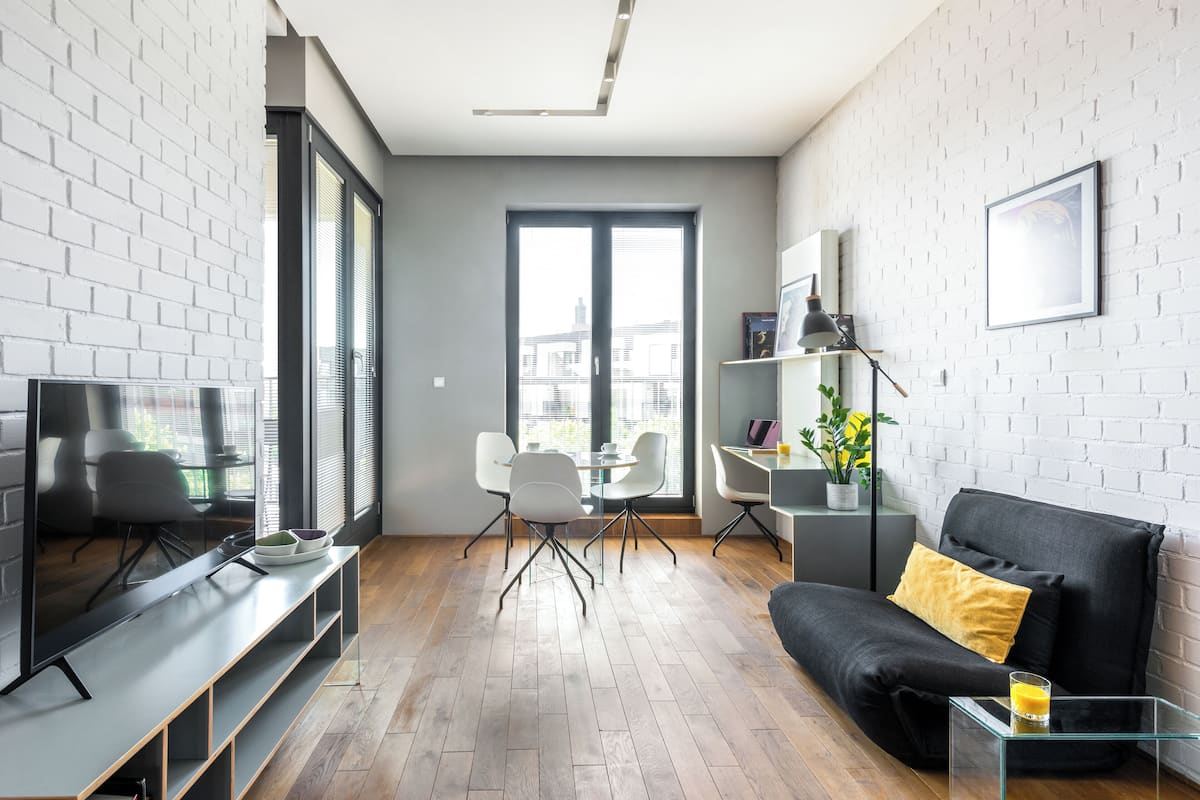 Apartamento conforto, sacada, vista para o pátio | Roupas de cama antialérgicas, individualmente decorados