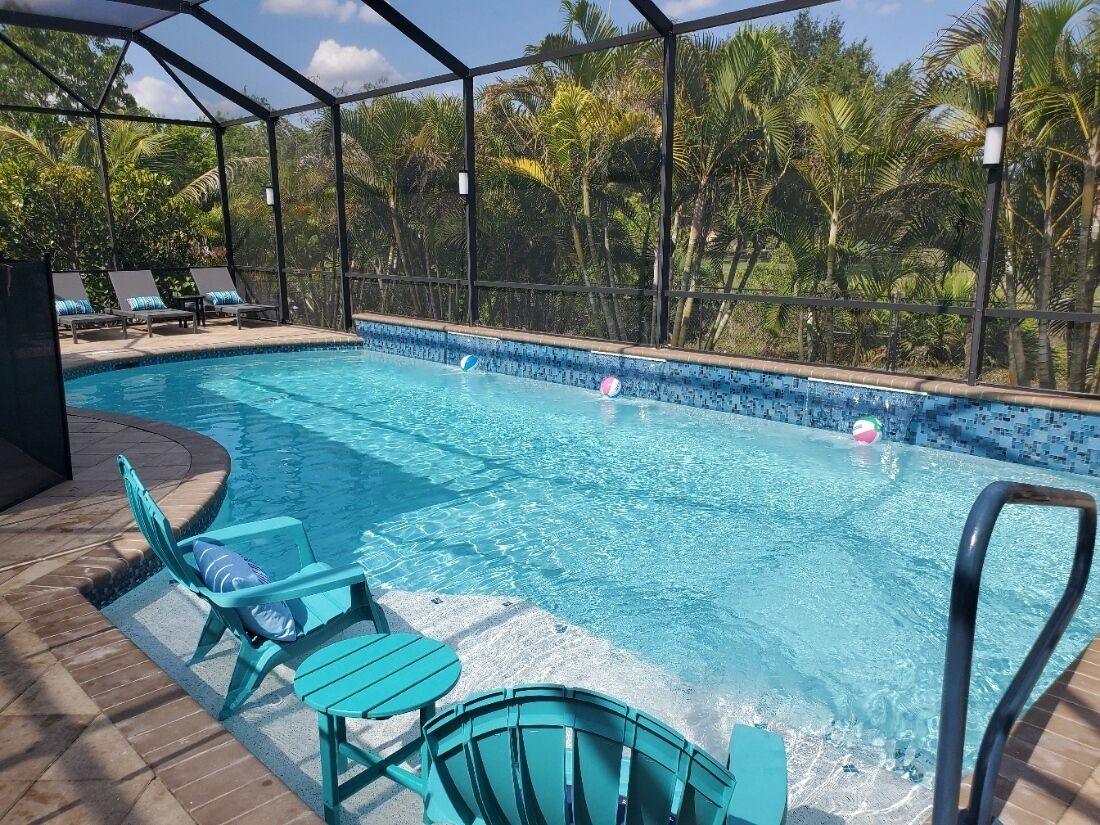 Ft Myers-Lehigh Acres Saltwater Electric Heated Pool + 3 Waterfalls ...