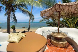 Quarto família, vista para a praia | Roupas de cama premium, edredons de pluma