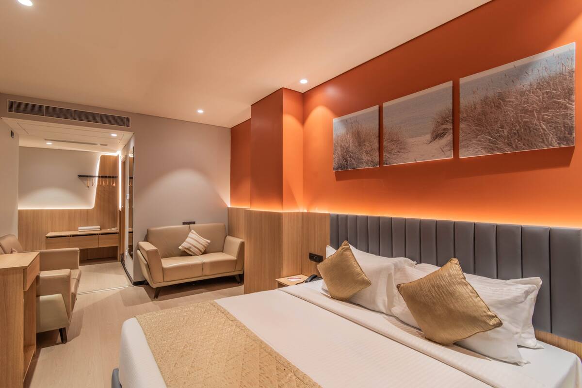 Suíte superluxo | Roupas de cama premium, cofres nos quartos, escrivaninha