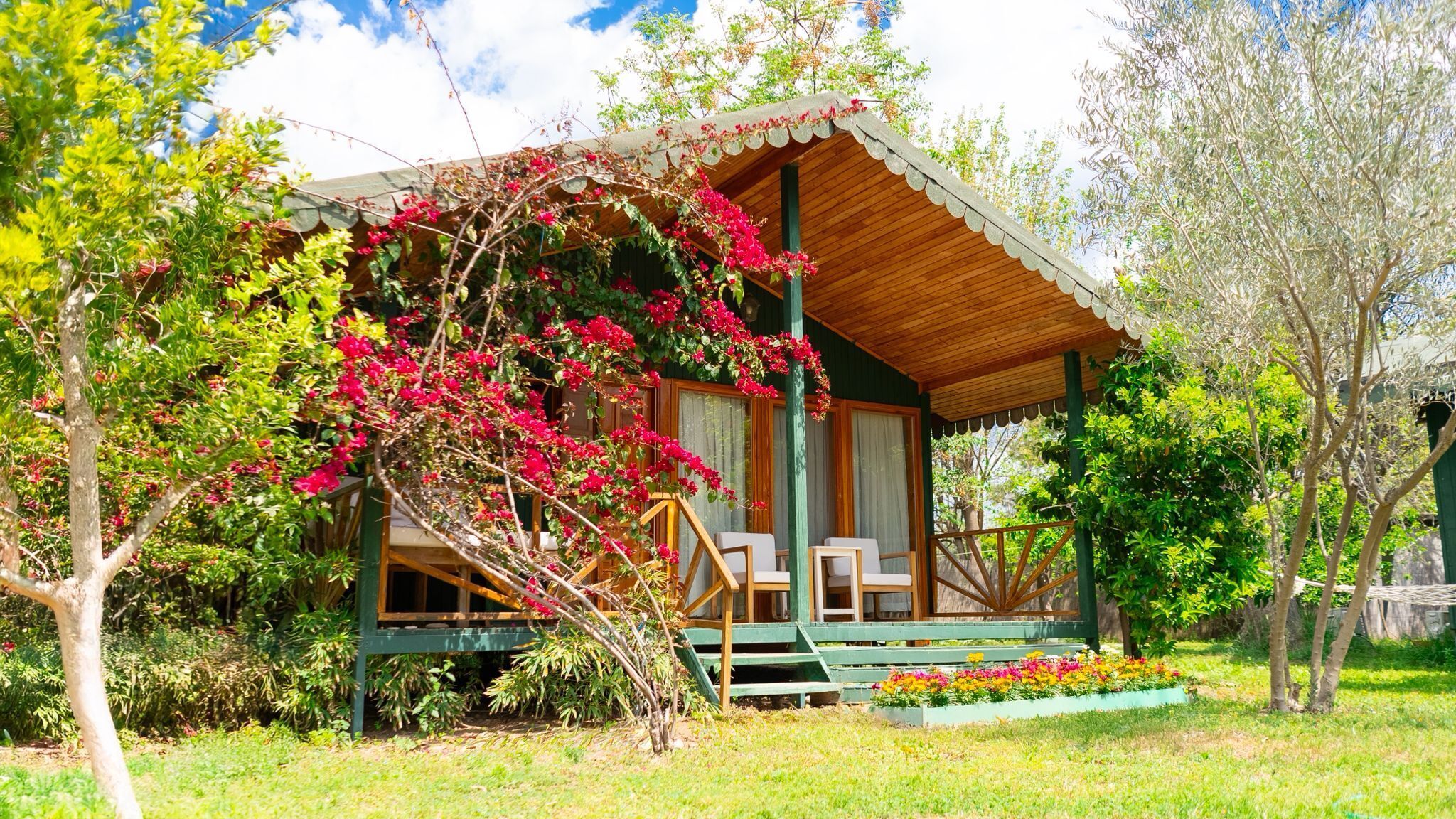 Bungalow Familiar, 2 quartos, vista para o jardim (4 People) | Roupa de alta qualidade, cofre no quarto, quartos insonorizados 
