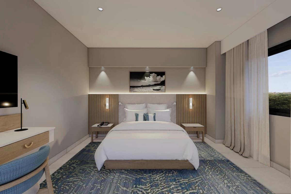 Suíte, 2 quartos, sacada, vista para a cidade | Cofres nos quartos, escrivaninha, cortinas blackout