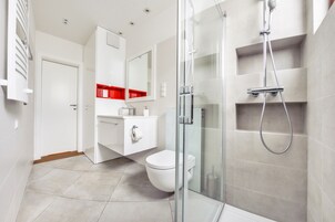 Apartamento (Armii Krajowej 145B/9) | Casa de banho | Toalhas fornecidas 
