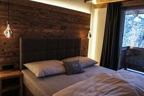 Apartamento, 2 quartos, varanda, vista para a montanha (Lebens.Freude) | 2 quartos, cortinas/cortinados opacos 