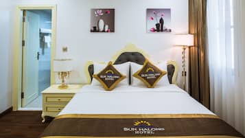 Quarto casal superior | 1 quarto, frigobar, cofres nos quartos, escrivaninha