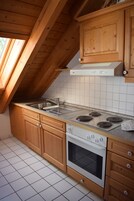Apartamento | Cozinha privada | Um frigorífico/congelador grande, um micro-ondas, um forno 
