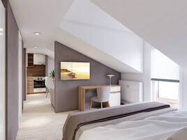 Apartamento | 1 quarto, roupa de alta qualidade, cofre no quarto