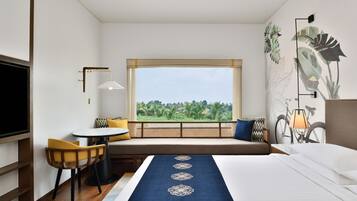 Quarto, 1 cama king-size | 1 quarto, roupa hipoalergénica, edredões de penas, minibar