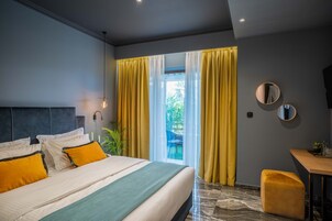 Dúplex de Luxo | 1 quarto, roupa de alta qualidade, cofre no quarto, secretária 