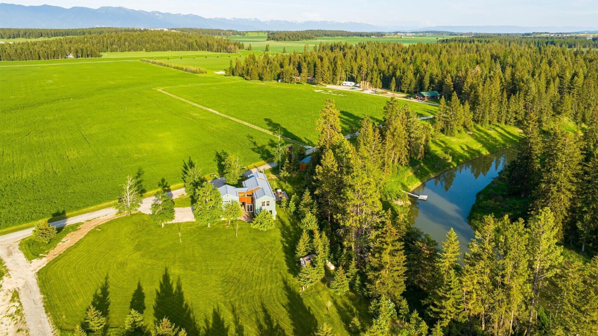 Contemporary Home on Stillwater River. Near Whitefish, Kalispell ...