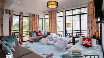 Suíte estúdio família | 1 quarto, individualmente decorados, individualmente mobiliados