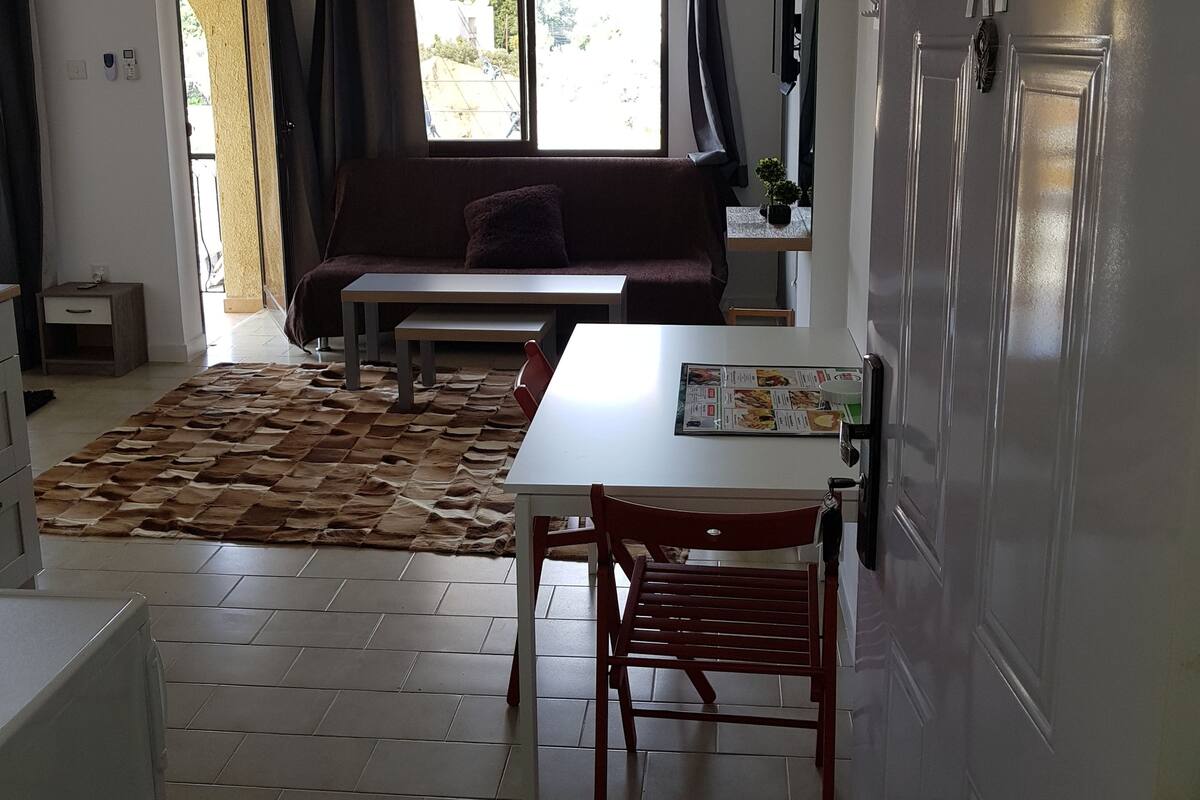 Apartamento básico, 1 quarto (A1) | Área de estar | TV de tela plana