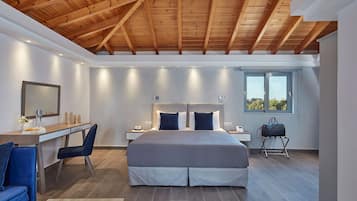 Suite Deluxe, vista para o mar | 1 quarto, roupa de alta qualidade, camas de colchão pillowtop