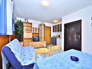 Apartamento, 1 cama de casal e sofá-cama | Cozinha privada | Uma placa de cozinha