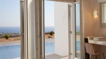 Honeymoon Villa with Sea View and Private Pool | 1 quarto, roupas de cama de algodão egípcio, roupas de cama premium
