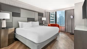 Roupa de alta qualidade, camas de colchão pillowtop, minibar