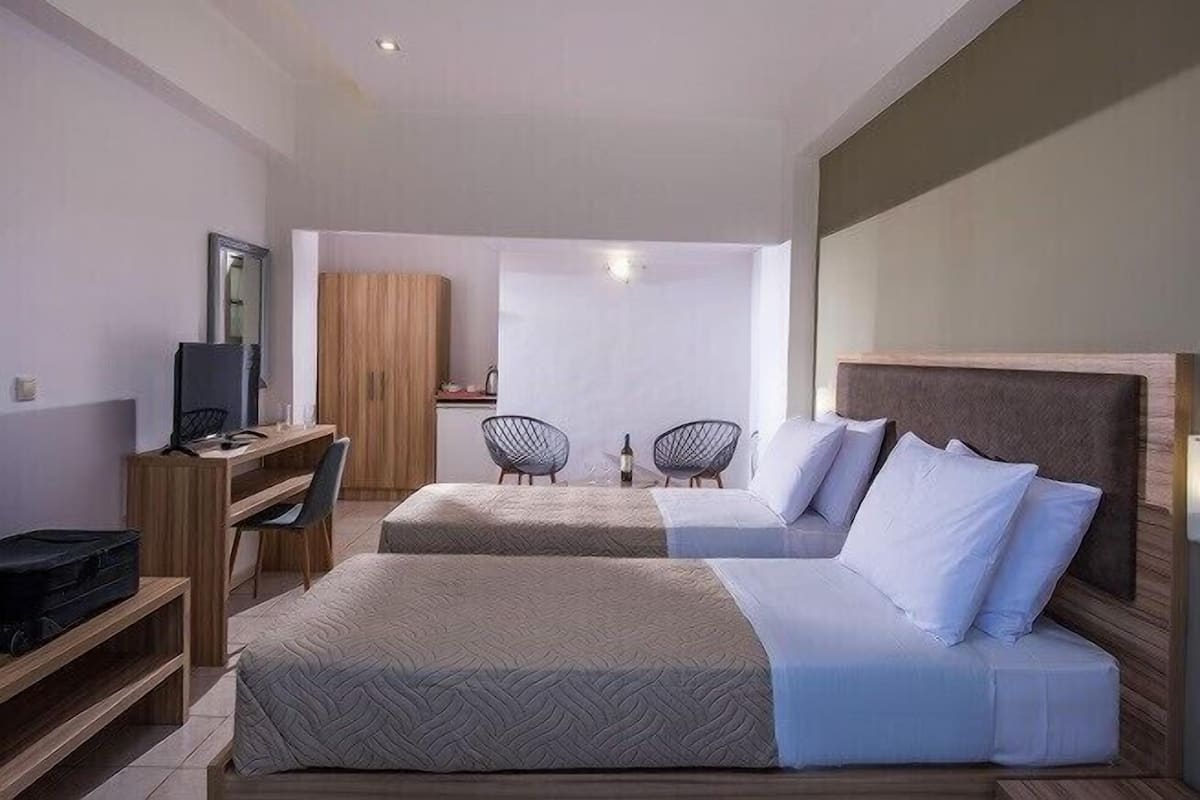 Deluxe Beach Double or Twin Room, First Floor | Roupas de cama de algodão egípcio, roupas de cama premium