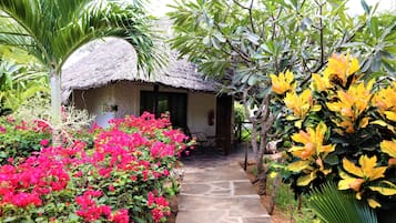 Quarto triplo família, terraço, vista para a piscina | Terraço/pátio