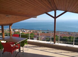 Cobertura standard, vista para o mar | Terraço/pátio