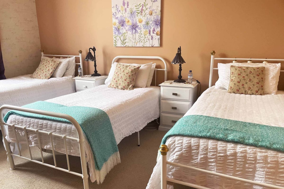 Quarto Triplo, casa de banho partilhada (Willow Room) | Com decoração personalizada, com mobília individualizada
