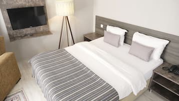 Quarto Empresarial | 1 quarto, roupa de alta qualidade, minibar, secretária