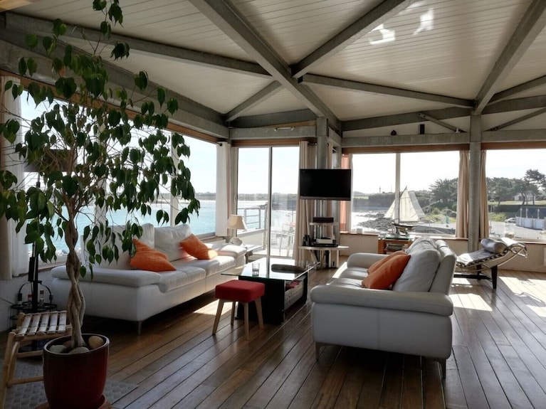 Villa 8 Pers 4ch Face à La Mer Piscine Intérieure & Spa En Bretagne Plage à 20 M - Finistère