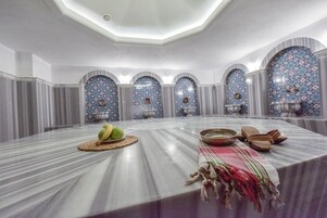 Salas para tratamentos a dois, banho turco/hammam, aromaterapia